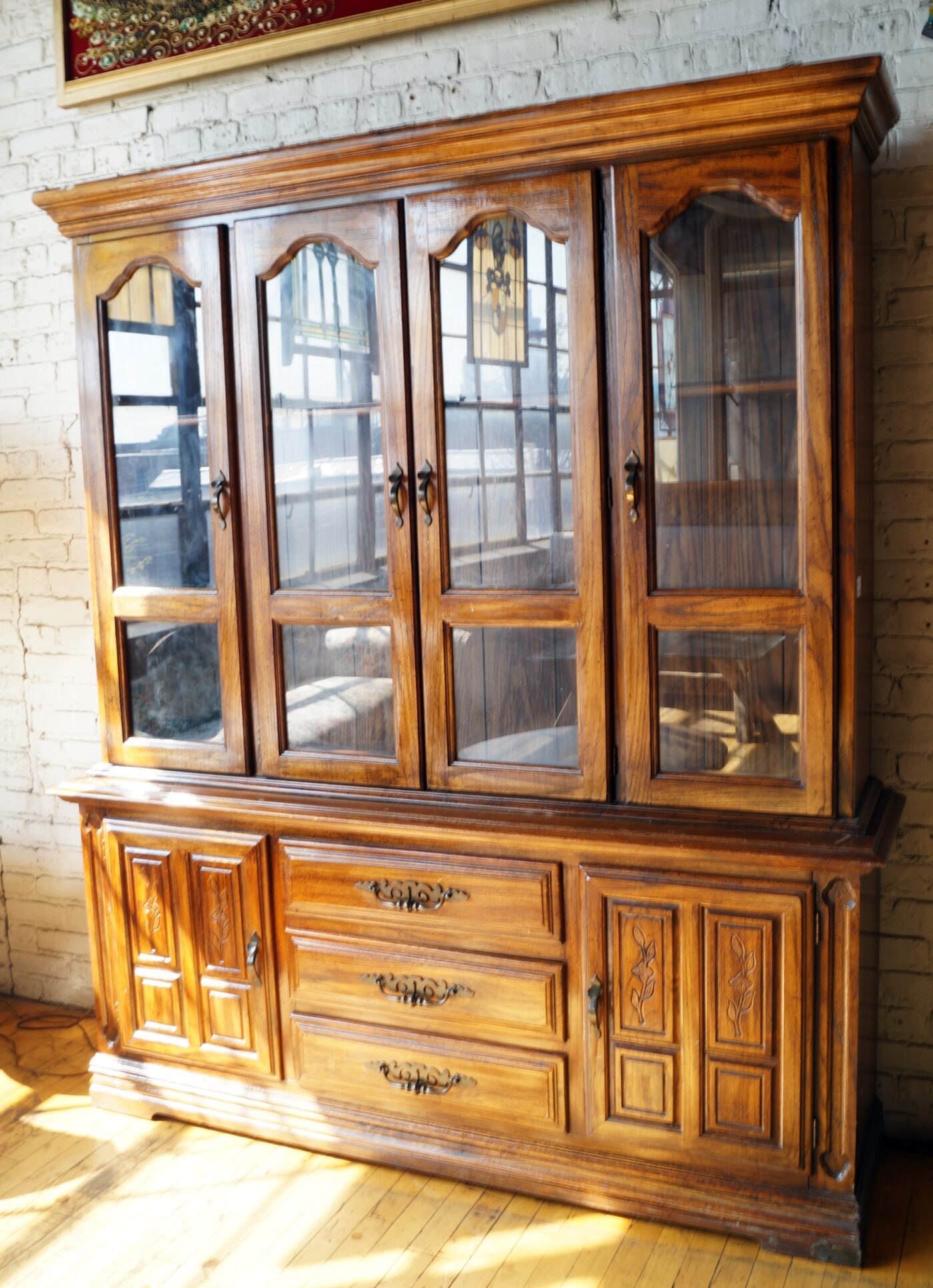 Large China Cabinet w Glass Doors – Salvage One